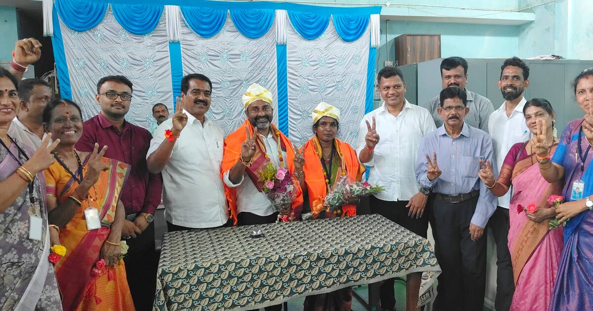 mulky town panchayat satish anchan elected as president lakshmi vice ...